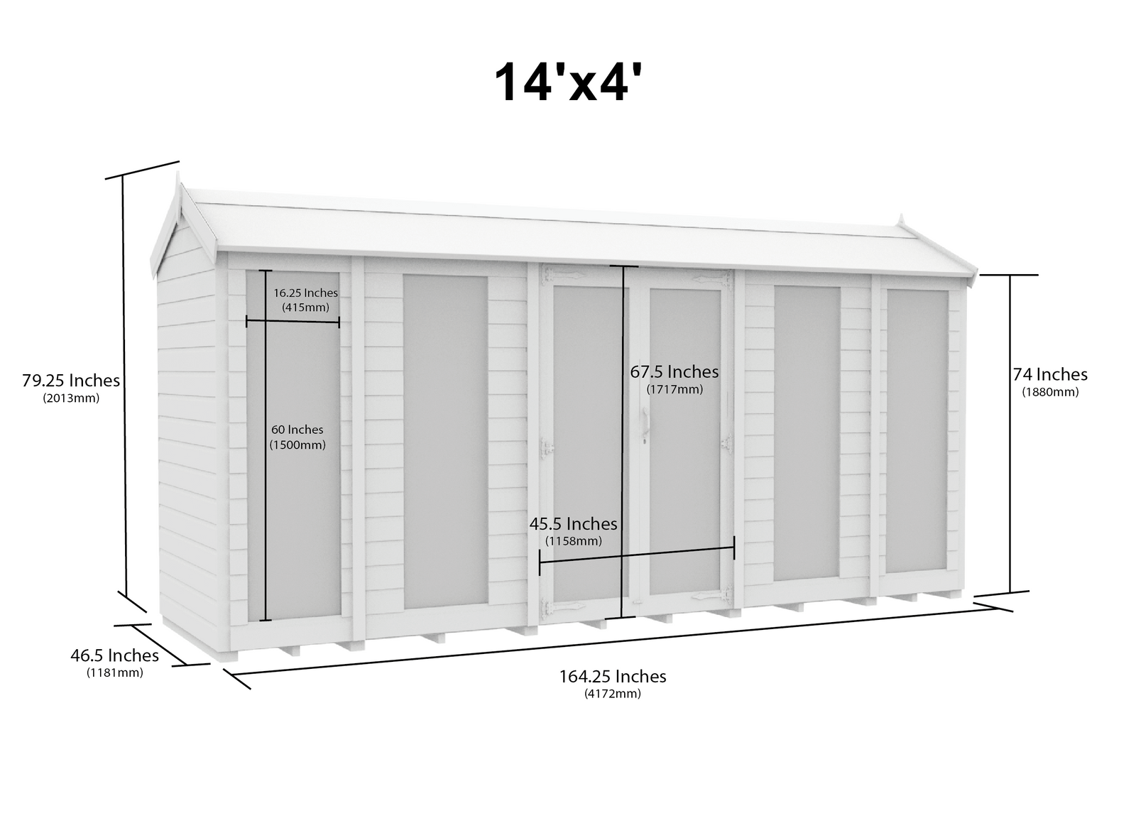 Sheds DIY - Full Height Window Apex Summerhouse - 4ft Deep - Various S ...