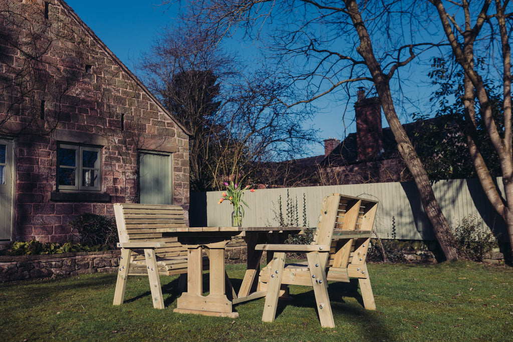 Ergo 4 Seater Table Set - 2 x 2 Seater Benches – Norfolk Sheds