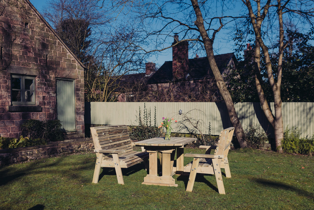 Ergo 6 Seater Table Set - 2 x 3 Seater Benches – Norfolk Sheds