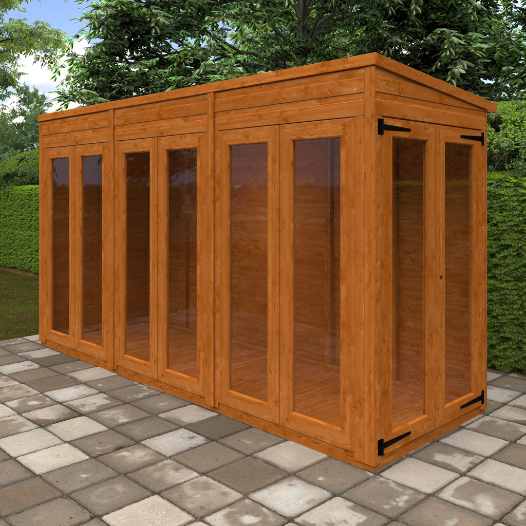 Woodlands Full Pane Flex Pent Summerhouse – Norfolk Sheds